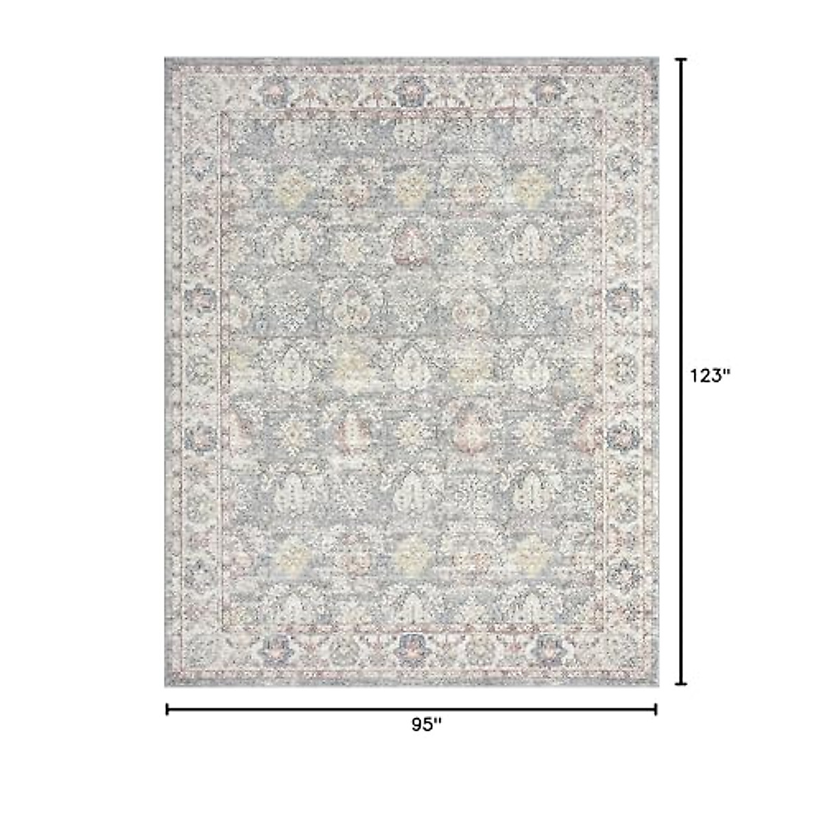 Aleena Gray Large 8x10 Area Rug 8x10 - Area Rugs for Living Room - Dining Room Rug - Bedroom Rug - Kitchen Rug or Entryway Rug Carpet - Alfombras para Salas Grandes - Traditional, Oriental