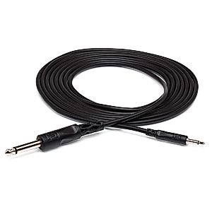 Hosa CMP-305 3.5 mm TS to 1/4" TS Mono Interconnect Cable, 5 feet,Black