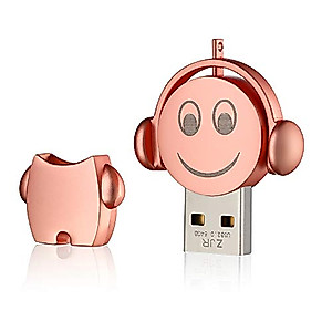 Novelty Cute Cartoon Flash Drive 64GB Thumb Drive Pendrive Unique Jump Drive for Data Storage, File Sharing (Rose-Smile)