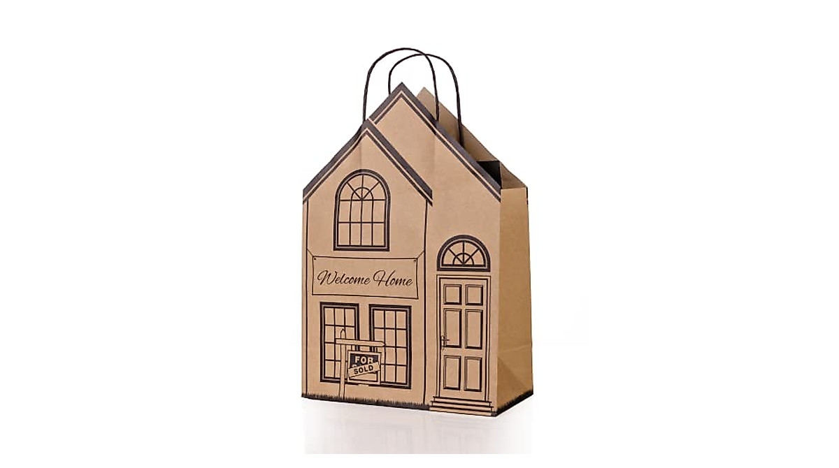 Welcome Home: Durable House-Shaped Gift Bags for Real Estate Closings