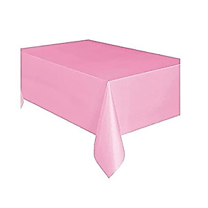 Light Pink Plastic Tablecloth, 108" x 54"