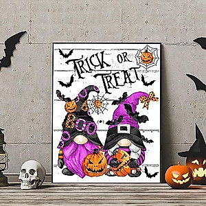 Halloween Cross Stitch Kits for Adults-Gnomes Stamped Cross Stitch Kits Needlepoint Counted Cross Stitch Kits for Beginners Adults Patterns Dimensions Embroidery Kits Arts and Crafts (11CT)