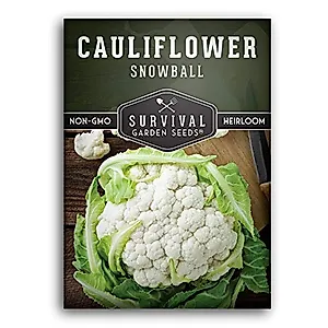 Survival Garden Seeds - Snowball Cauliflower Seed for Planting - Packet with Instructions to Plant and Grow Amazing White Vegetables in Your Home Vegetable Garden - Non-GMO Heirloom Variety