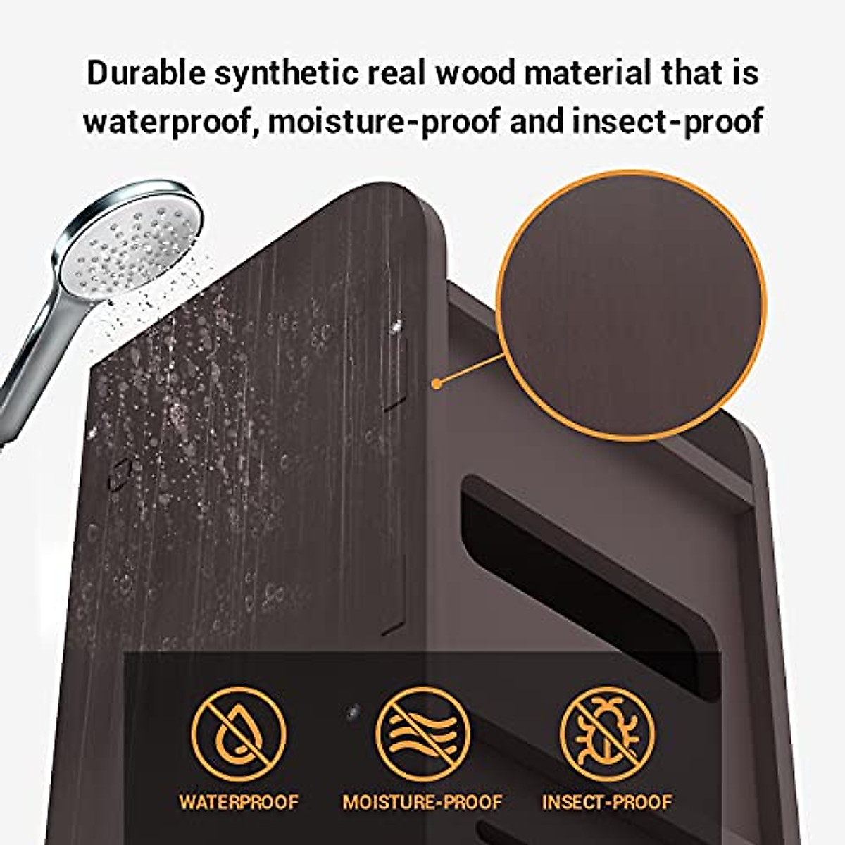 AIRE Small Bathroom Storage Cabinet with 2 Doors and 2 Shelves, W6 x D6 x H31 Bathroom Organizer, 4 Tier Design Toilet Paper Storage Stand for Corner and Small Space (Brown)