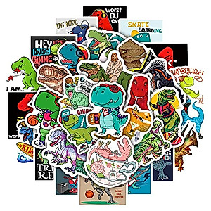 100PCS Dinosaur Party Favor Stickers for Kids ，Cute Waterproof Cartoon Stickers for Water Bottle Stickers Waterproof Vinyl Hydroflask Phone Skateboard Laptop Stickers (Dinosaur)
