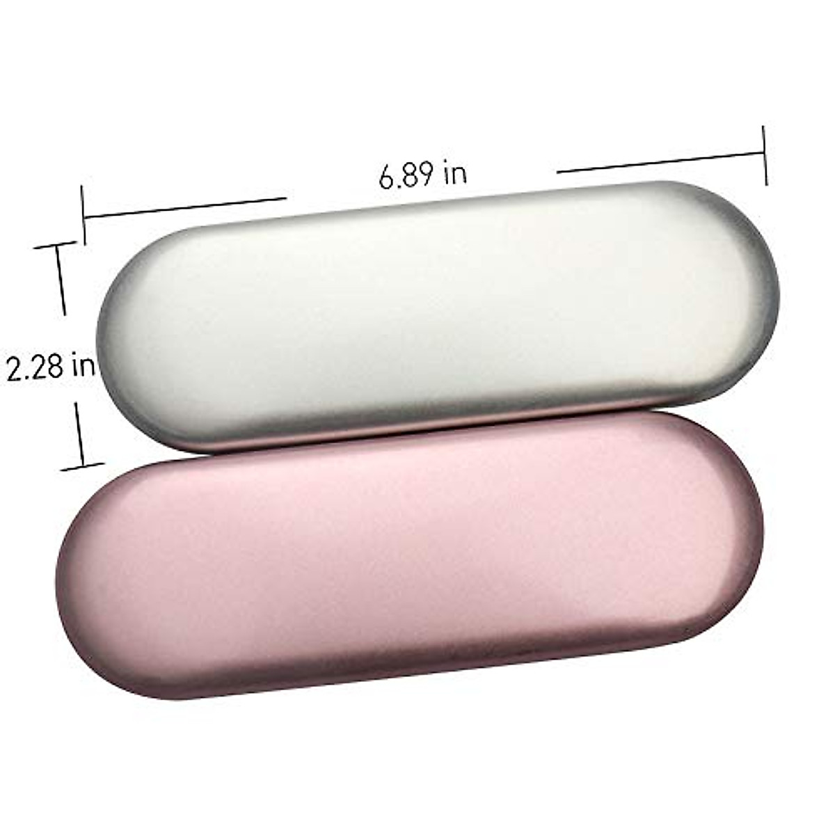 2 Pcs Eyelash Extension Tweezers Storage Case Professional Travel Small Box Portable Tin Holder Container for Tweezer, Pink and Silver (Tweezer Cases-Pink+Silver)