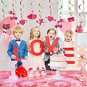 28 PCS Birthday Party Decorations Hanging Swirl - Pink Ceiling Spiral Ornaments for Girl Princess Party Wedding Anniversary, Gender Reveal Party Baby Shower Wall Door Windows Decor Classroom Supplies