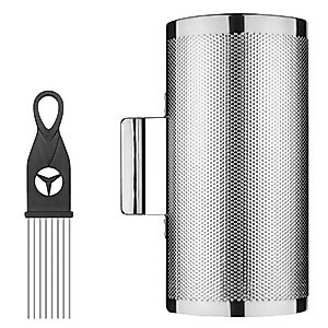 Abuff - Metal Guiro Instrument, 12" x 6" Stainless Steel Guiro Shaker with Scraper Latin Percussion Instrument Musical Training Tool