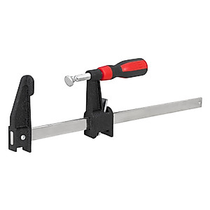 Performance Tool W3952 12-Inch Bar Clamp with F-Style Clutch, Zinc Finished Rail, Rubber Comfort Grip Handle and 600 lb Maximum Clamping Pressure
