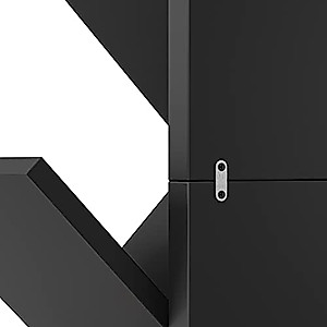 Yusong Tree Bookshelf, 9-Tier Book Tree Shelf Bookcase for Living Room Bedroom, Floor Standing Magazine CD Organizer Rack for Home Office, Black