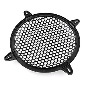 DGZZI Grill Cover 8" Black Hexagonal Plastic Mesh Car Audio Speaker Sub Woofer Grille Guard Protector Cover with 4PCS Screws Car Subwoofer Speaker Cover 8Inch