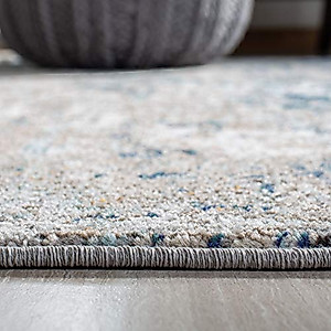 SAFAVIEH Madison Collection Area Rug - 9' x 12', Grey & Blue, Modern Abstract Design, Non-Shedding & Easy Care, Ideal for High Traffic Areas in Living Room, Bedroom (MAD460K)