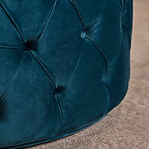 Christopher Knight Home Zelfa Velvet Ottoman, Dark Teal