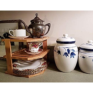 Lipper International 8883 Bamboo Wood 3-Tier Corner Kitchen Storage Shelf, 10" x 10" x 9-1/2"