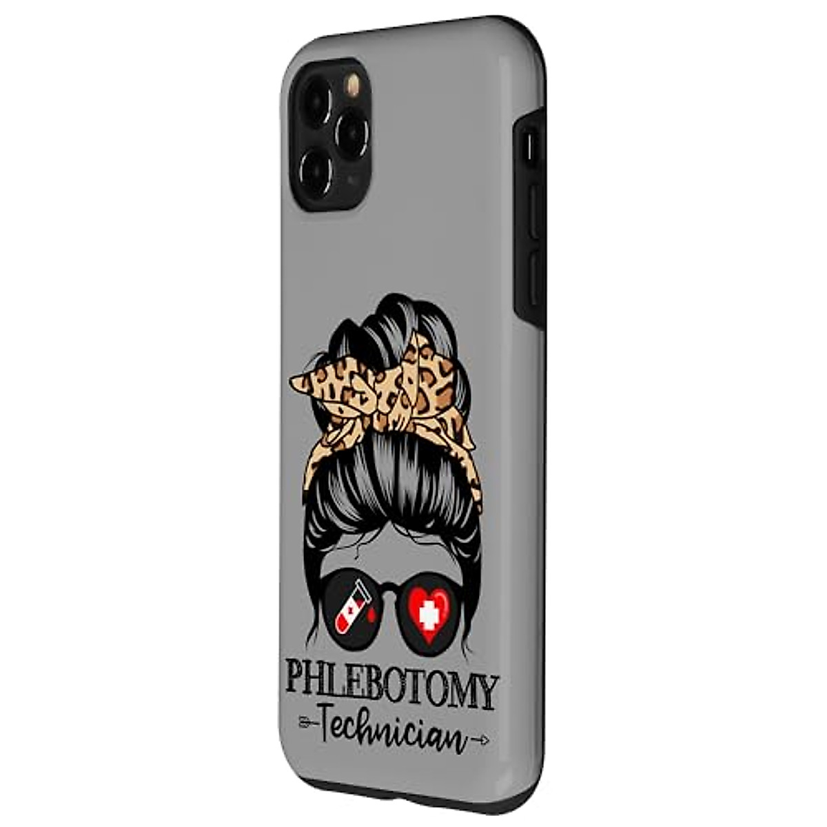 iPhone 11 Pro Max Phlebotomy Technician Messy Bun Hair Funny Phlebotomist Case