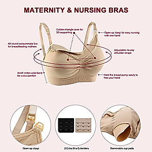 Yoofoss Breast Pumping Bra Pack of 2 Breast-Pumps Nursing Bra for Moms