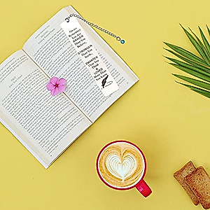 Metal Stainless Steel Bookmark Inspirational Lettering Bookmark Inspirational Book Markers for Women Religious Bible Bookmark Bible Journaling Supplies Christian Gifts