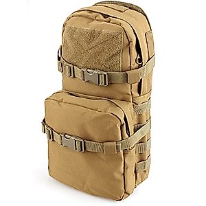 LIVANS Tactical Hydration Pack Nylon, Molle Hydration Carrier Bag Water Reservoir Bag for Tactical Backpack Plate Carrier(Bladder not included)