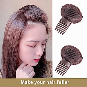 Hair Base Sponge Invisible Hair Clip Comb Volume Styling Insert Tool False Hair Pads Hair Extensions Accessories Brown (AA Brown)