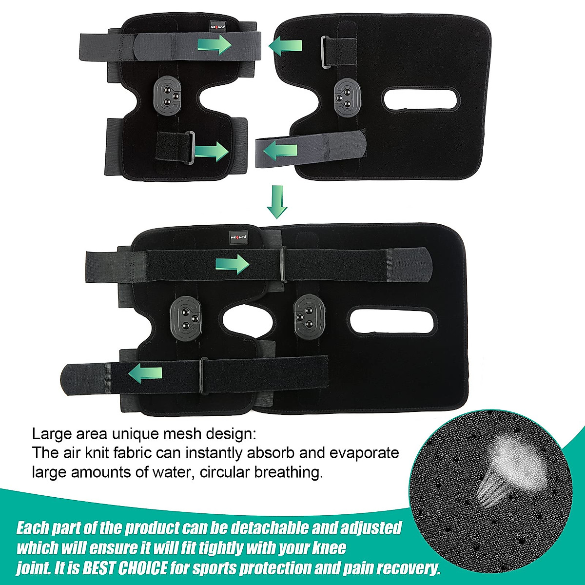 NEENCA Hinged Knee Brace, Knee Immobilizer with Locking Dials & Side Stabilizers, Medical ROM Knee Brace for Knee Pain, Arthritis, ACL, PCL, MCL,Meniscus Tear, Injuries/Post OP, Prevent Hyperextension