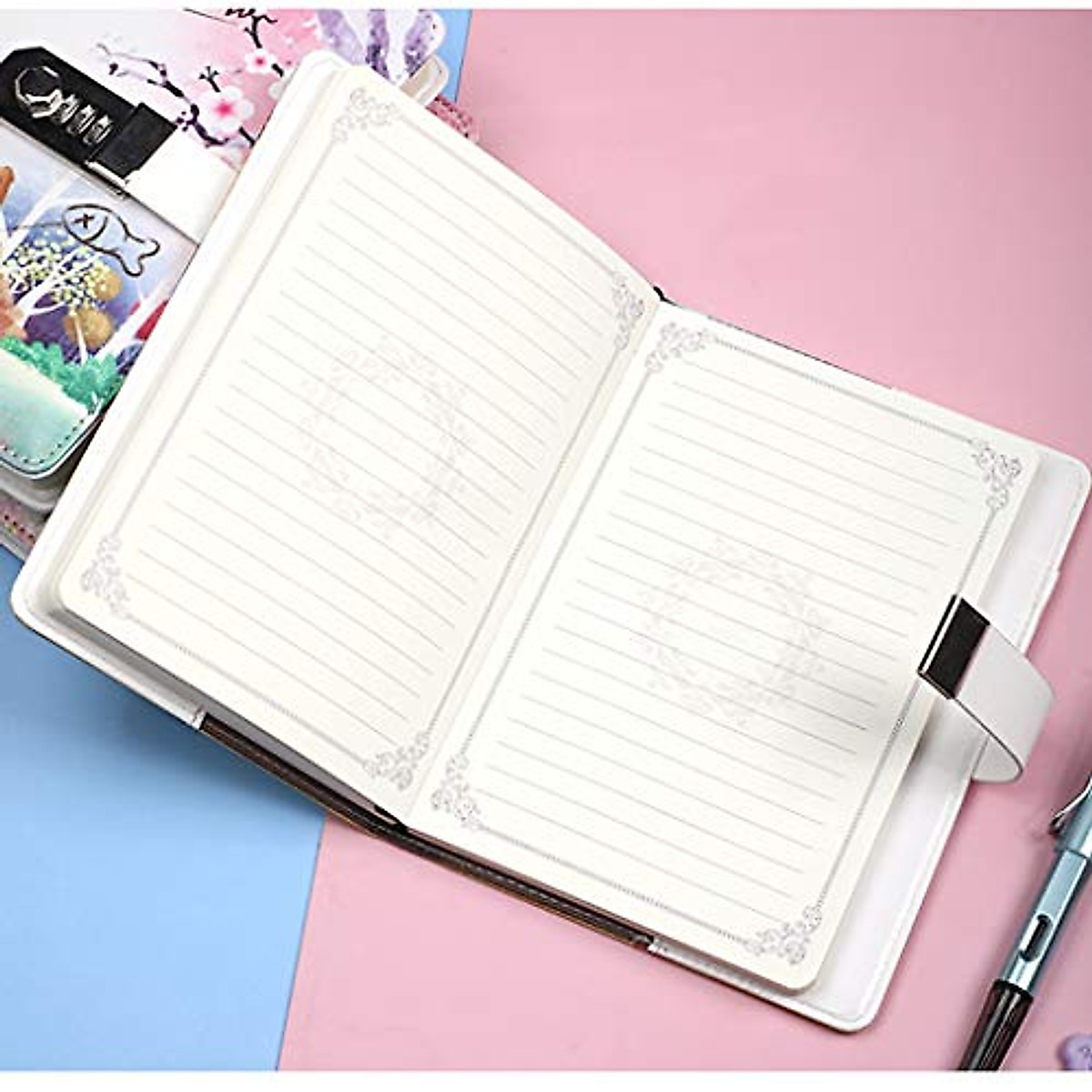 Notebooks B6 Notebook Creative Password Lock Journal Lock Diary Digital Password Notebook Locking Journal Diary，Students, Young People Use Journal Diary (Color : Yellow)