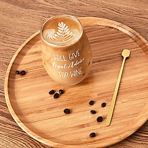 Modwnfy Lawyer Gifts for Women, Will Give Legal Advice for Wine Stemless Wine Glass, Gifts for Lawyers Law Student Attorney Paralegal Judge Law Graduate Prosecutor, 17 Oz Law School Graduation Gifts