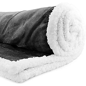 Decorae Healing Thoughts Blanket, Get Well Sherpa Fleece Throw, 5 x 4 Foot, Gray & White