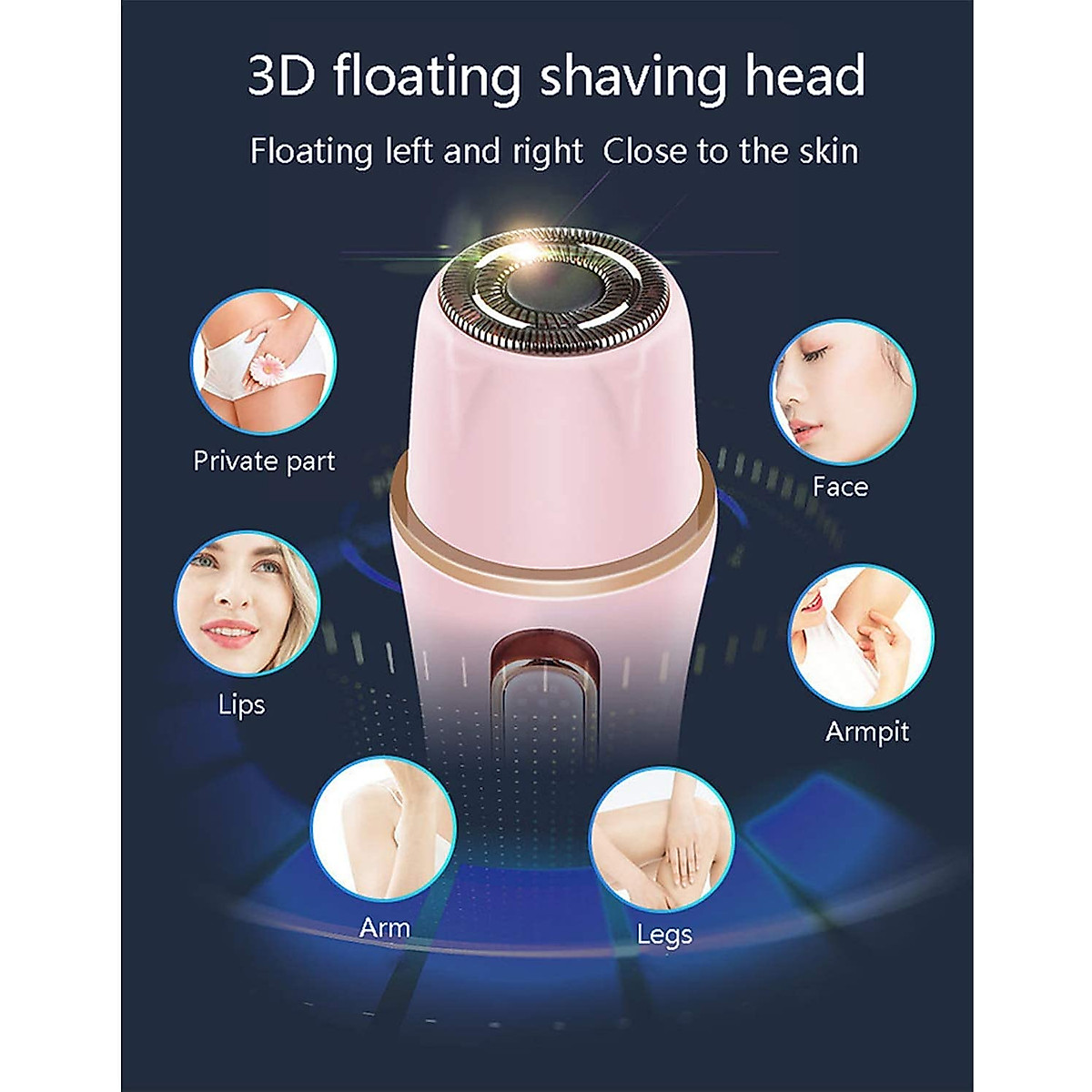 JCSW Facial Hair Removal for Women, 4 in 1 Painless Electric Shaver Women Epilation, Rechargeable Foil Shaver, Waterproof Body Remover Kit Eyebrow Nose Arms Bikini Area Legs