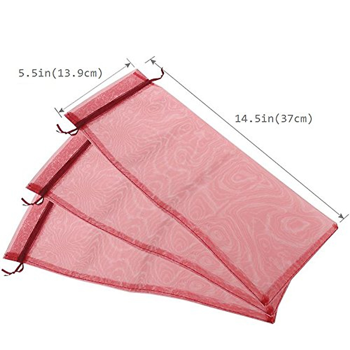 Wuligirl 20pcs Drawstring Organza Wine Bottle Bag 5.5 by 14.5 Inch Wedding Favors Party Reusable Festive Packaging Baby Shower Wine Gift Bags(20pcs Wine Red)