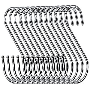 ESFUN 24 Pack 3.5 inch S Hooks for Hanging Pot Rack Plant Towels Jeans Kitchen, Bathroom, Bedroom and Office