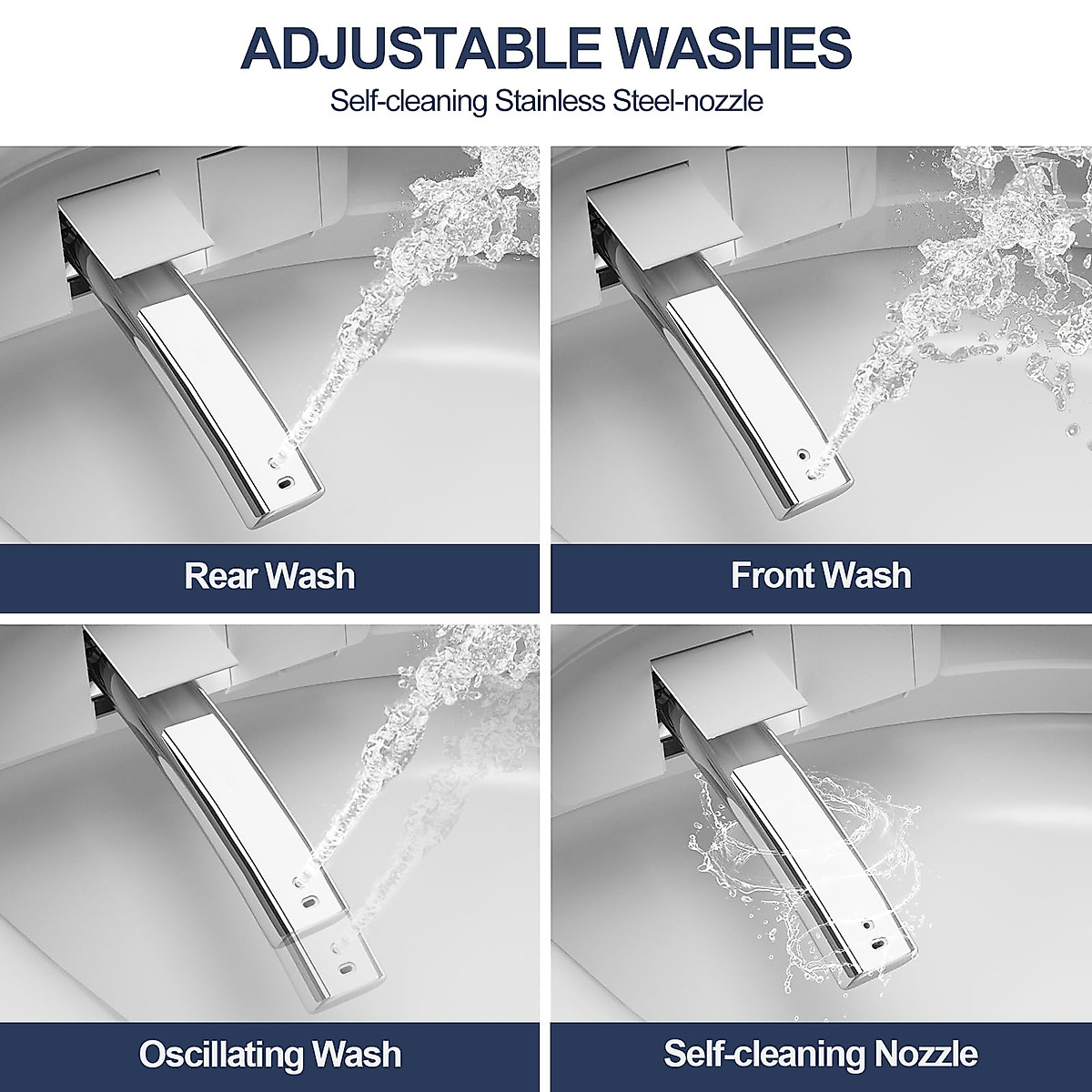 ZMJH 901 Smart Toilet with Bidet Built in, One Piece Elongated Toilet, Dryer and Warm Water, Heated Seat, Auto Flush, Soft Close Seat, Remote Control