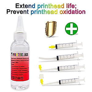 Printers Jack Printhead Cleaner for Inkjet Printers Brother HP Canon Lexmark Officejet 8600 5520 4620 6520 6600 6700 6968 6978 8610, MX922 922 Pro 100, Cleaning Kit Solution 100ml / 3.4oz