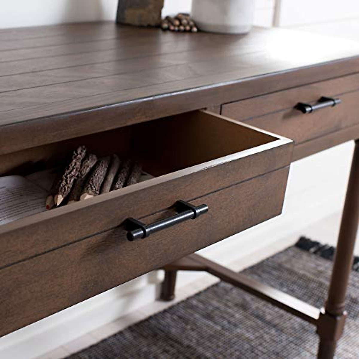 Safavieh Home Collection Filbert Brown 2-Drawer Writing Desk DSK5701C, 0