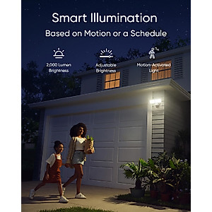 eufy Security Floodlight Camera E340 Wired, Security Camera Outdoor, 360° Pan & Tilt, 24/7 Recording, 2.4G/5G Wi-Fi, 2000 LM, Motion Detection, Built-In Siren, Dual Cam, HB3 Compatible, No Monthly Fee