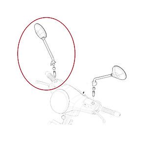 Vespa Right Round Mirror | Vespa Primavera/Elettrica and Primavera 50-150 Mirror for the Right Side | OEM - CM3161802, CM261902(Right, Round, Chrome Finish)