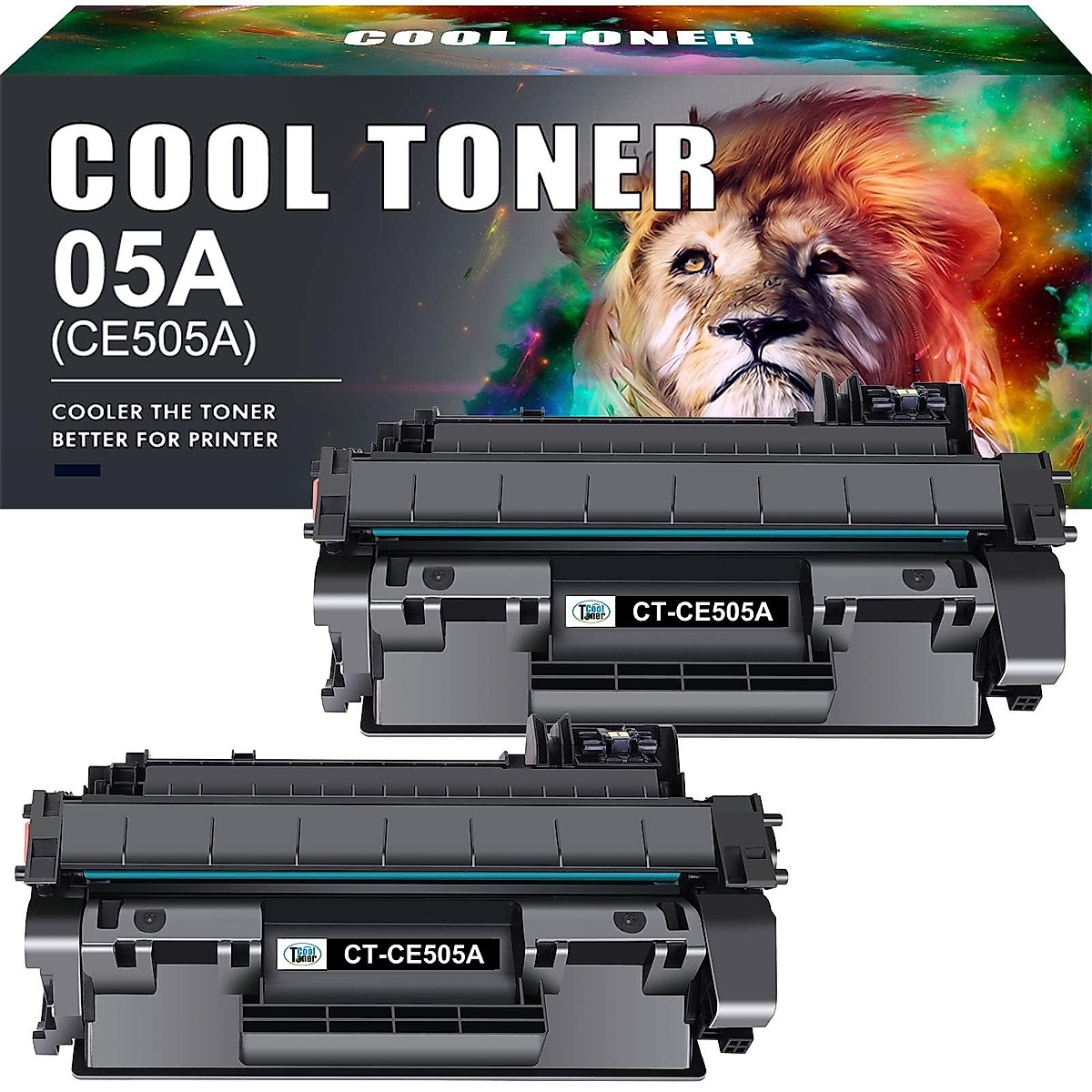 Cool Toner Compatible 05A Toner Cartridge Replacement for HP CE505A Toner Cartridge for HP Laserjet P2035 P2055DN P2035N P2030 P2050 P2055D P2055X Printer Ink (Black, 2-Pack)