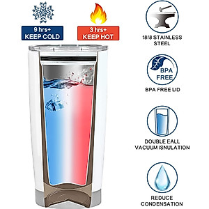 MDPrints Sunflower Bee Gnome Tumbler, Gnomes Gifts for Women, 20oz Stainless Steel Gnome Coffee Mug, Gift for Coffee Lovers (Custom Name Sunflower TM358)