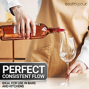 Esatto 50 Pieces Plastic Bottle Pourer or Liquor Spout Pourer - Versatile as a Drink Pourer, Alcohol Pourer Spouts and Syrup Easy Pourer Dispense - Easy Install, Durable, Professional Bar Tool