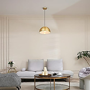 Novogratz x Globe Electric 65826 Hazel 1-Light Pendant Lighting, Matte Brass, Bulb Not Included
