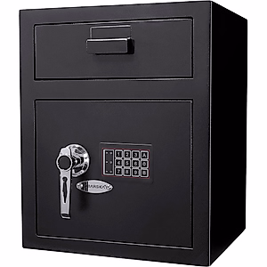 Barska AX11930 Large 1.10 Cubic Ft Digital Multi-User Keypad Security Business Depository Drop Safe with Front Load Drop Box for Money, Cash, and Mail