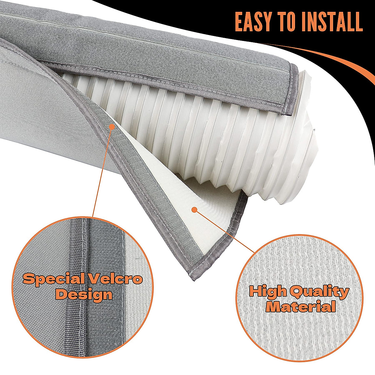 GCGOODS Portable Air Conditioner Hose Cover Wrap, Insulated AC Hose Cover, Universal Fit Both 5 inch and 5.9 inch Diameter Exhaust Duct Vent, Easy Installation