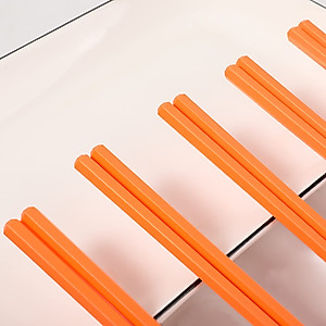 10 Pairs Chopsticks-Reusable Chopsticks Dishwasher Safe, 9.63 inch/24.5cm Fiberglass Matte Non-Slip Family/ Hotel/ Restaurant Chop Sticks, Chinese/Japanese Chop Sticks, Orange