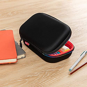 ZIPIT Black & Rainbow Pencil Box | Pencil Case for Girls | Organizer Pencil Bag | Large Capcity Pencil Pouch