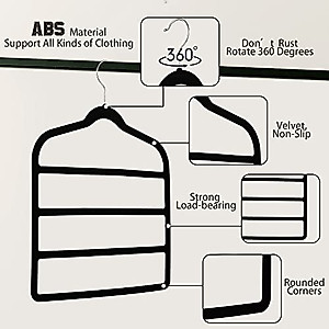 5 Pack Multifunctional Pants Rack Closet Organizer, can Put Pants Scarf tie, 4 Layer Magic Pants Rack Slack Pants Rack Save Space Non-Slip