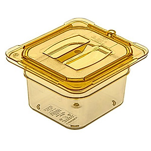 Carlisle FoodService Products 3088413 StorPlus High Heat Food Pan, 4" Deep, Sixth Size, Amber