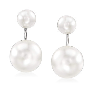 Ross-Simons 6.5-12.5mm Shell Pearl Front-Back Earrings in Sterling Silver