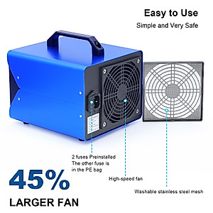 ONAMOR Ozone Generator 40,000mg/h - Ozone Machine for Home, Smoke, Car, and Pet Room. (Suitable for Area of 7,000 Square Feet) - Blue