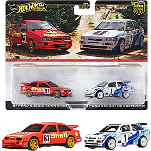 Hot Wheels Premium 2-Pack '93 Ford Escort RS Cosworth / '87 Ford Sierra Cosworth Mini Car HRR73 (3 Years Old and Up)
