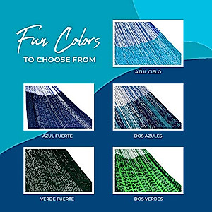 Hammocks Rada Mayan-Made Matrimonial Yucatan Hammock - Two Person Hammock - Artisan Crafted in Central America - Fits 12.5 to 13 Feet Hammock Stand - Up to 550 Pounds, Two Green - Hanging Bed