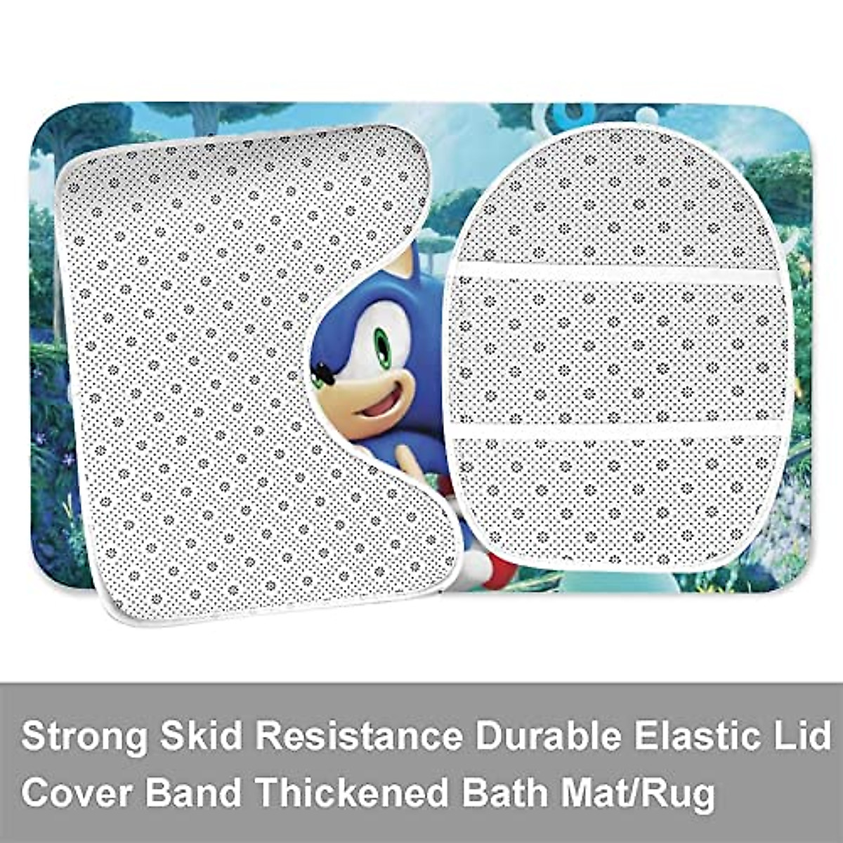 BOABIXA Son.ic The Hedge.hog 4 Piece Shower Curtain Sets, with Non-Slip Rugs, Toilet Lid Cover and Bath Mat, Durable and Waterproof, for Bathroom Decor Set, 72inch X 72inch (20220305)